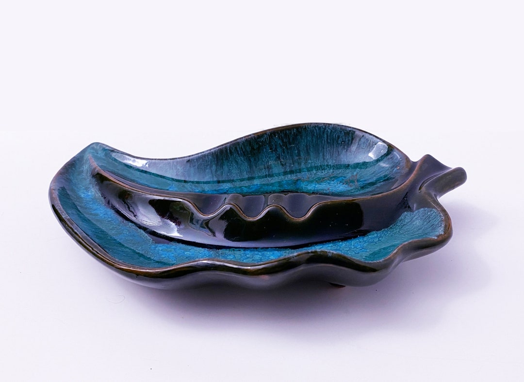 Vintage Canadian Drip Glaze Pottery Leaf Dish Ashtray - Etsy