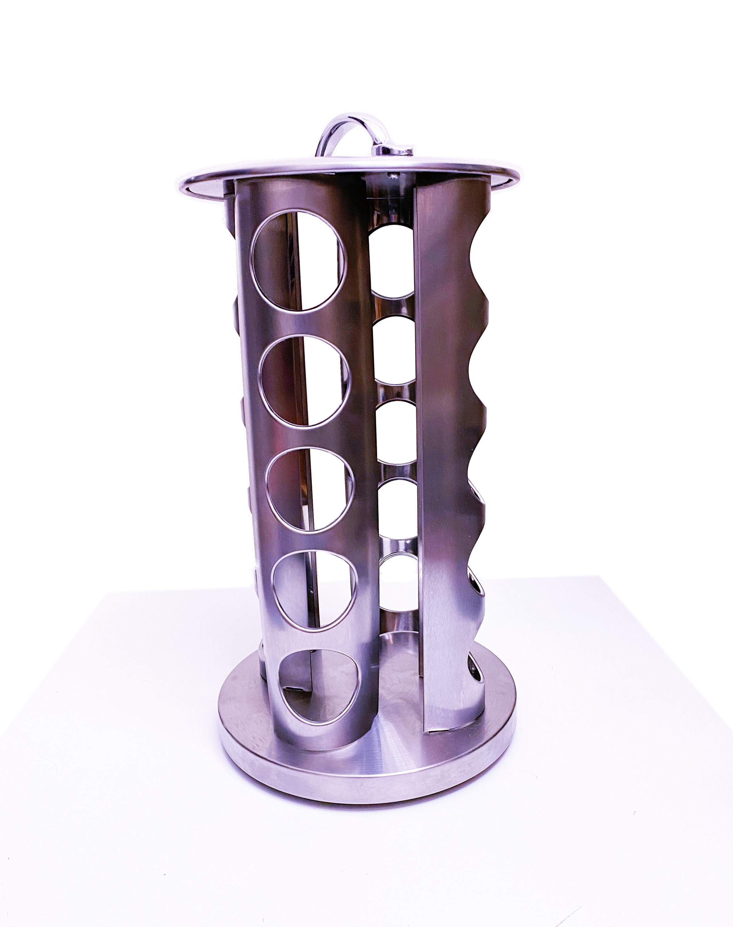 Vintage Counter Top Rotating Spice Rack Carousel Steel Tower Spice Rack ...