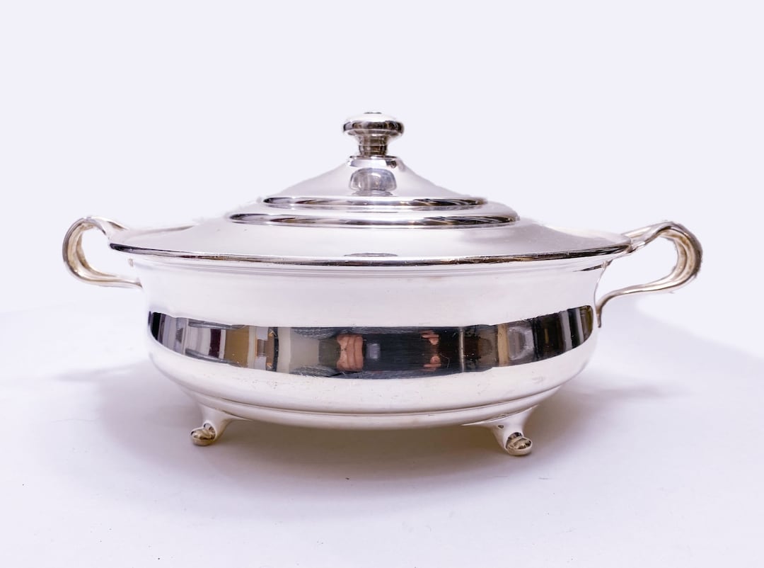 Vintage Meriden B. Co. Silver Plate Lidded Casserole Serving Dish 1950s ...