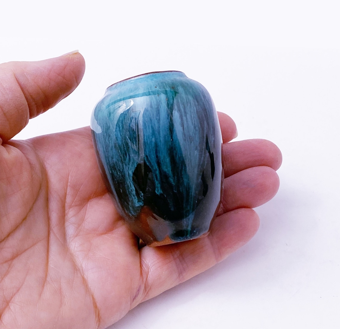 Vintage Blue Mountain Pottery Vases BMP Collingwood Canada Collectible Green Flow Glaze Pottery ...