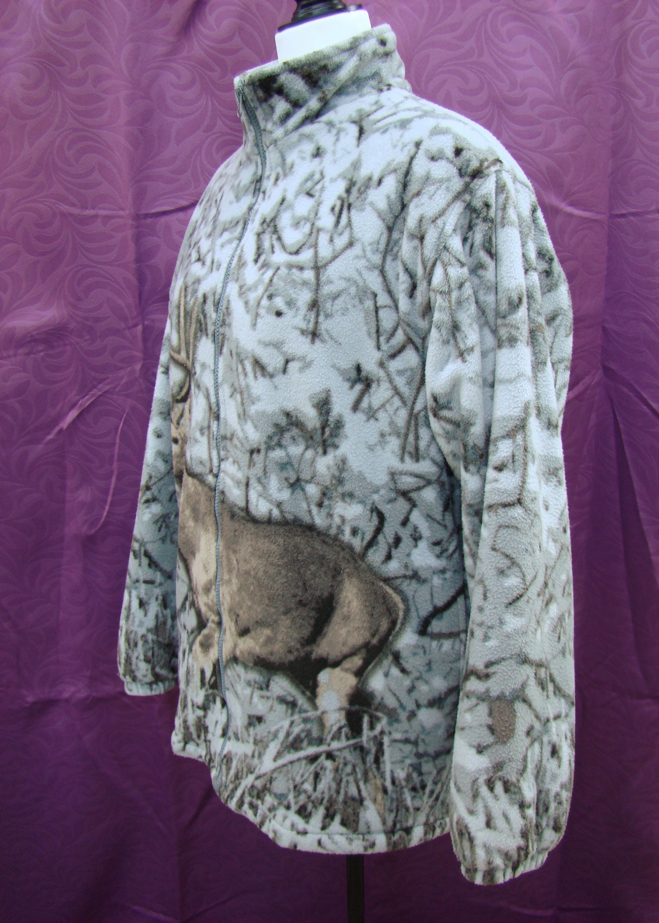 Vintage womens deer print fleece jacket | Etsy