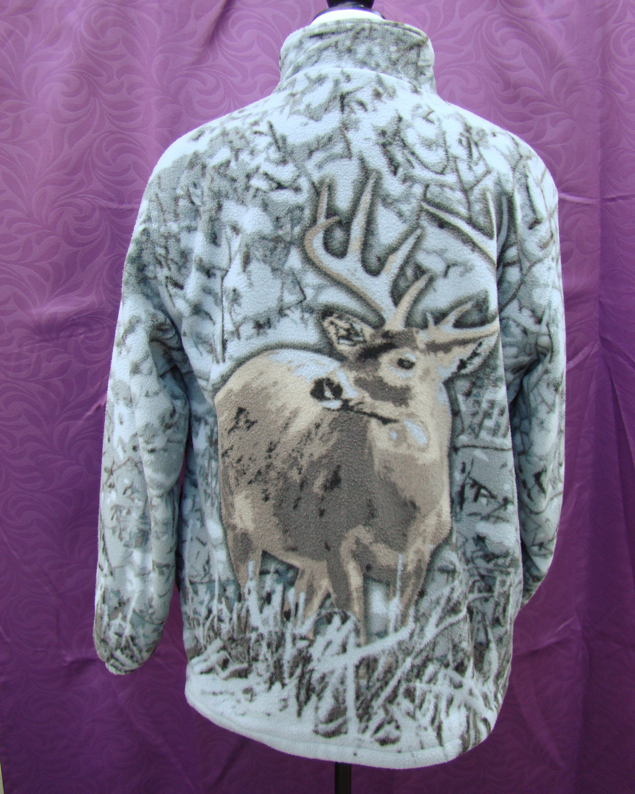 Vintage womens deer print fleece jacket | Etsy