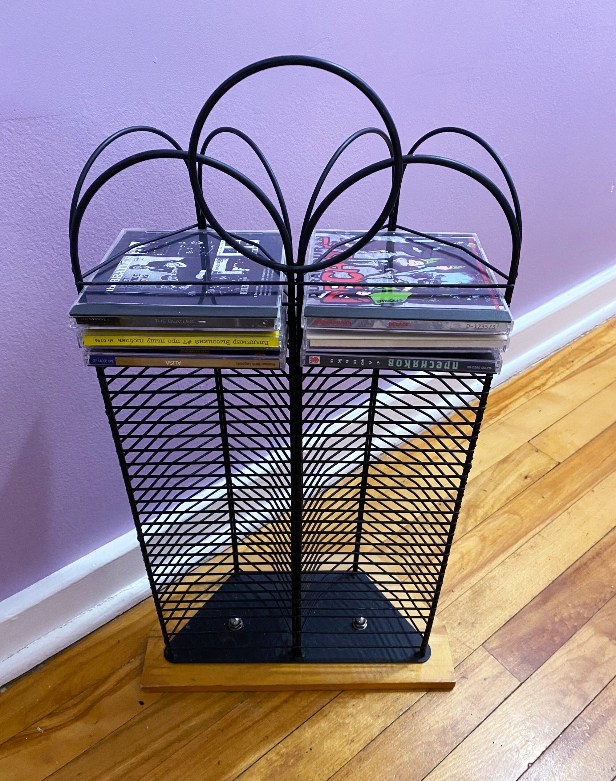 Vintage Steel Storage Holder Case Tower 56 Disc CD Holder Tower Rack CD ...