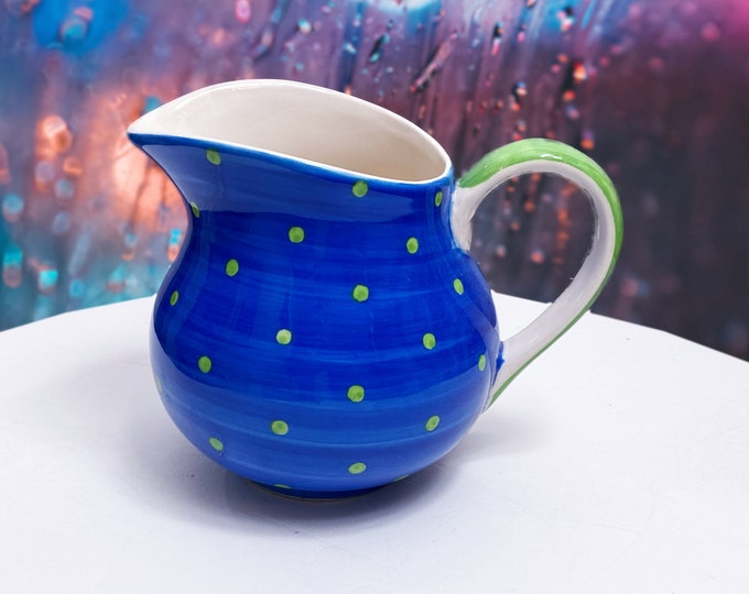 Vintage Hand Painted Ceramic Pitcher Art Decor Jug - Etsy