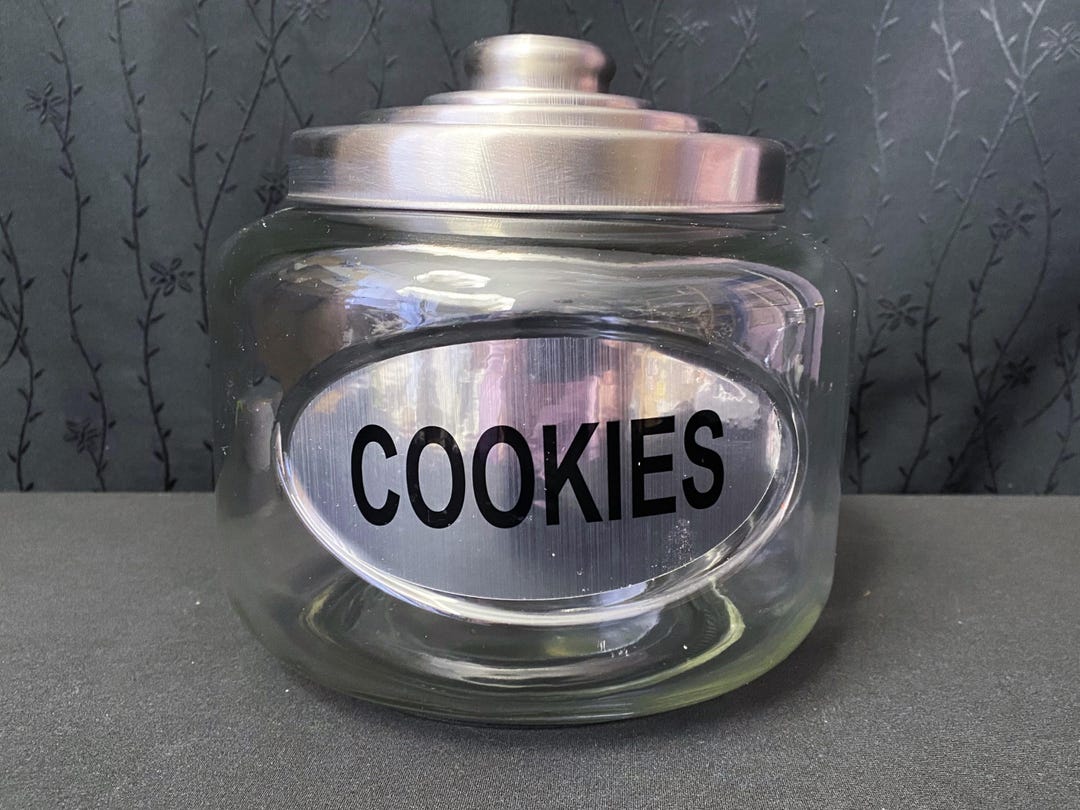 Vintage Cookies Canister Glass Cookies Storage Jar With Lid - Etsy