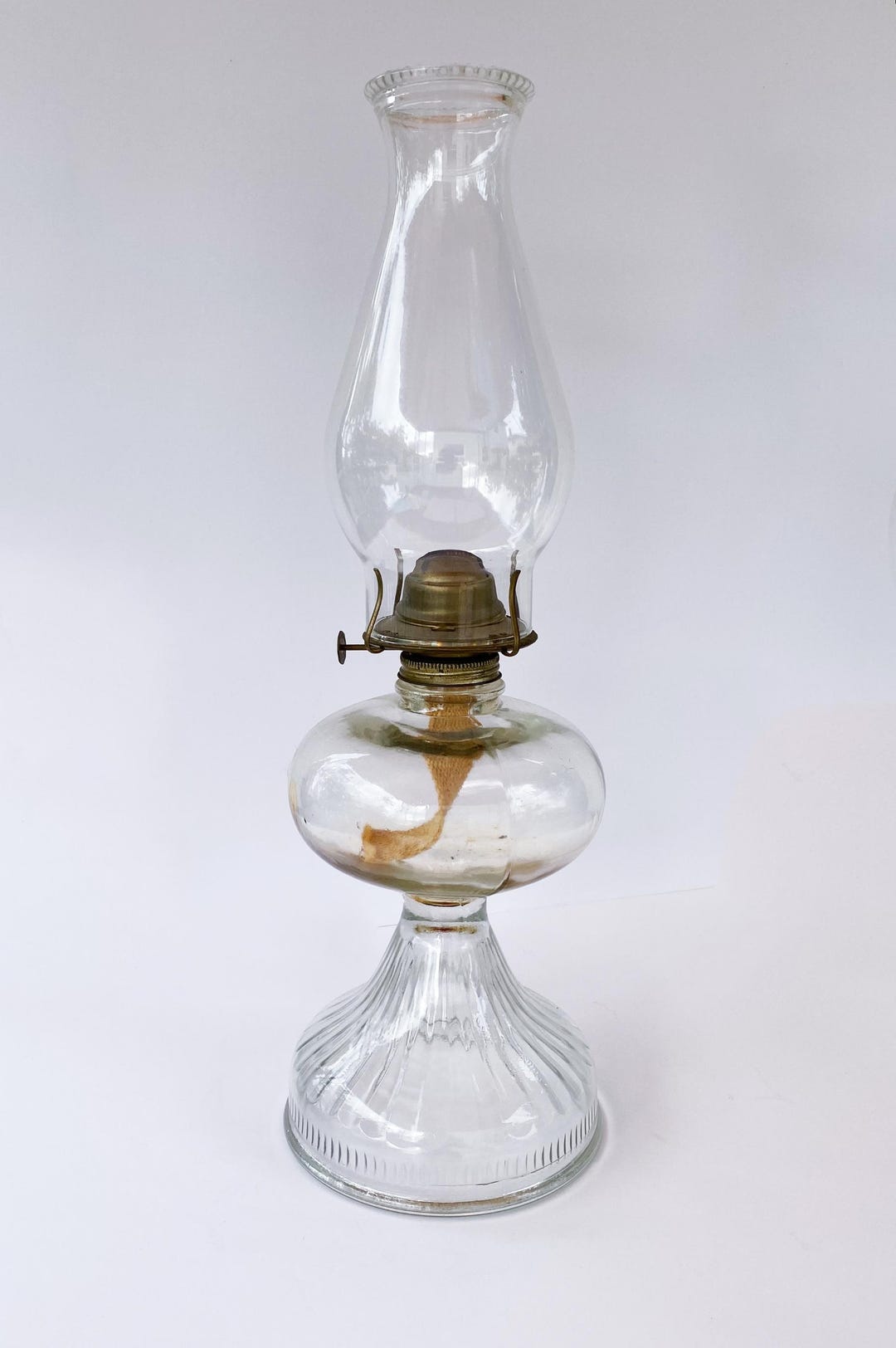 Vintage Glass Oil Lamp: Retro Hurricane Lantern, Cottagecore Decor - Etsy