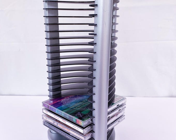 Vintage Storage Holder Case Tower 20 Disc CD Holder Tower Rack CD ...