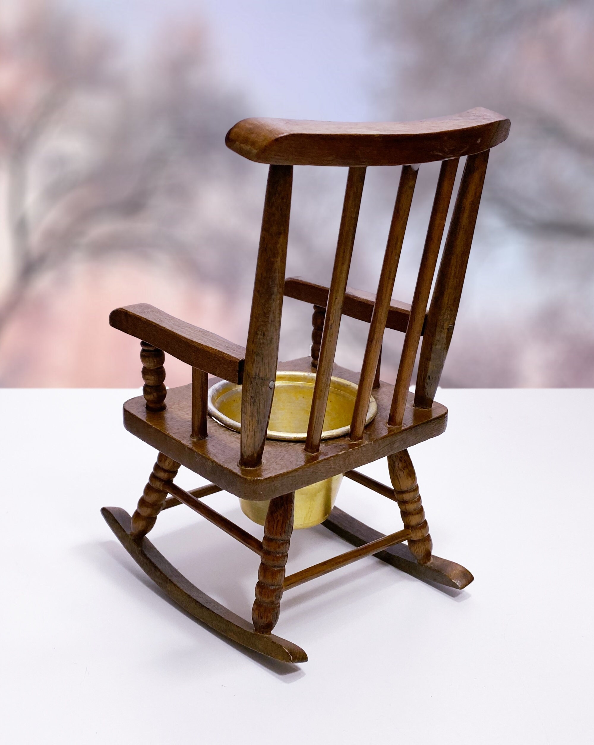 Vintage Wooden Rocking Miniature Chair - Etsy