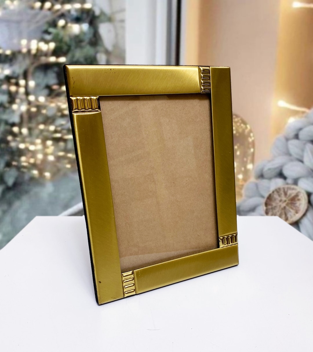 Vintage Picture Frame Gold Metal W/ Glass Victorian Style Home Decor ...