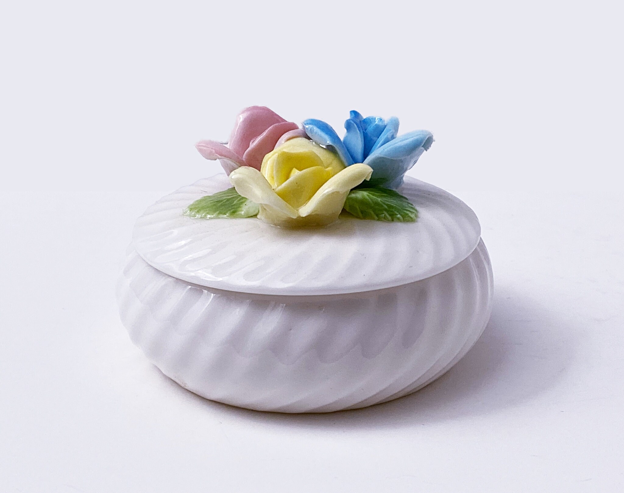 Vintage Floral Porcelain Trinket Box - Made in Japan - Etsy
