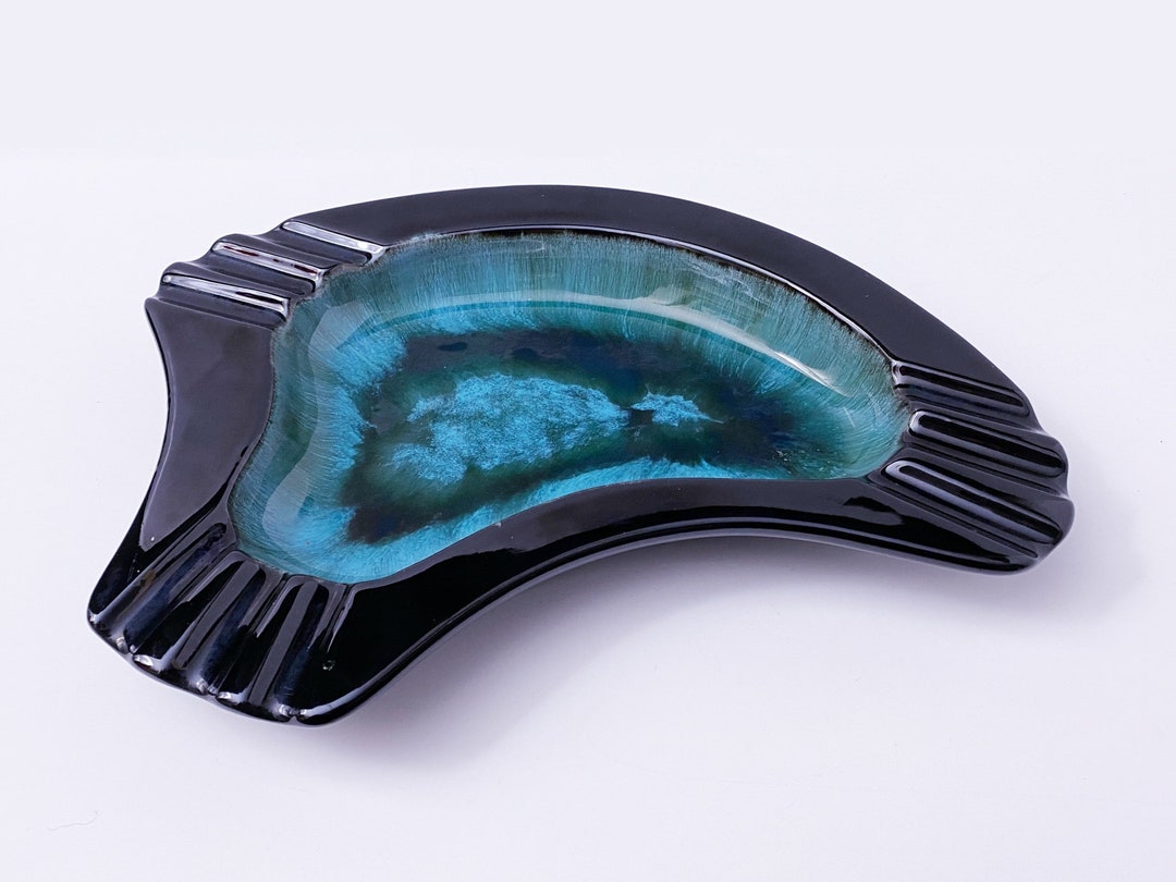Vintage Blue Mountain Pottery Ashtray: Green Flow Glaze BMP Collingwood ...