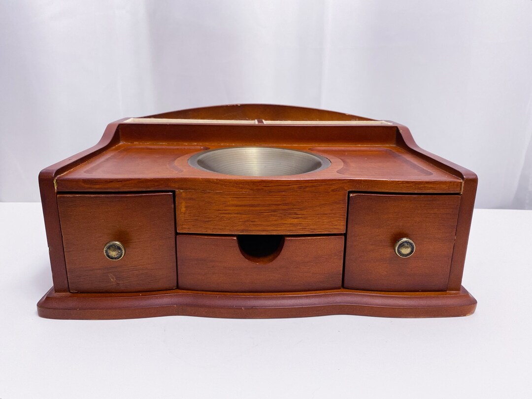 Men's Vintage Wood Keepsake Box Accessories Organizer Wooden Jewelry ...