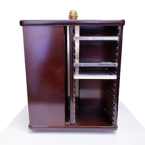 Vintage Wooden Unique Rotating 64 CD DVD Disk Holder CD Spinner Tower ...