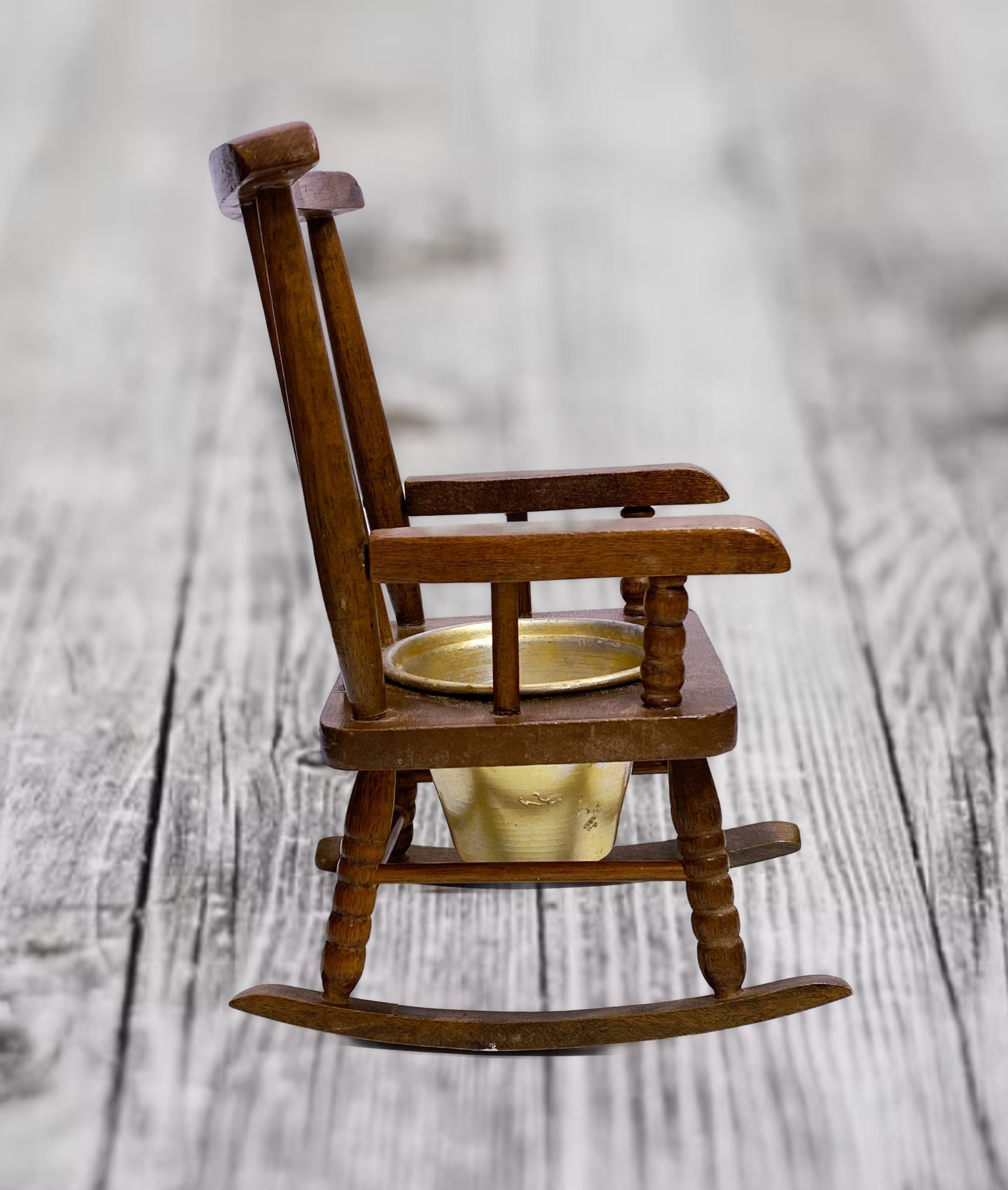 Vintage Wooden Rocking Miniature Chair - Etsy