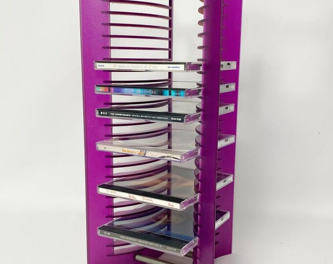Vintage Storage Holder Case Tower 25 Disc CD Holder Tower Rack CD ...