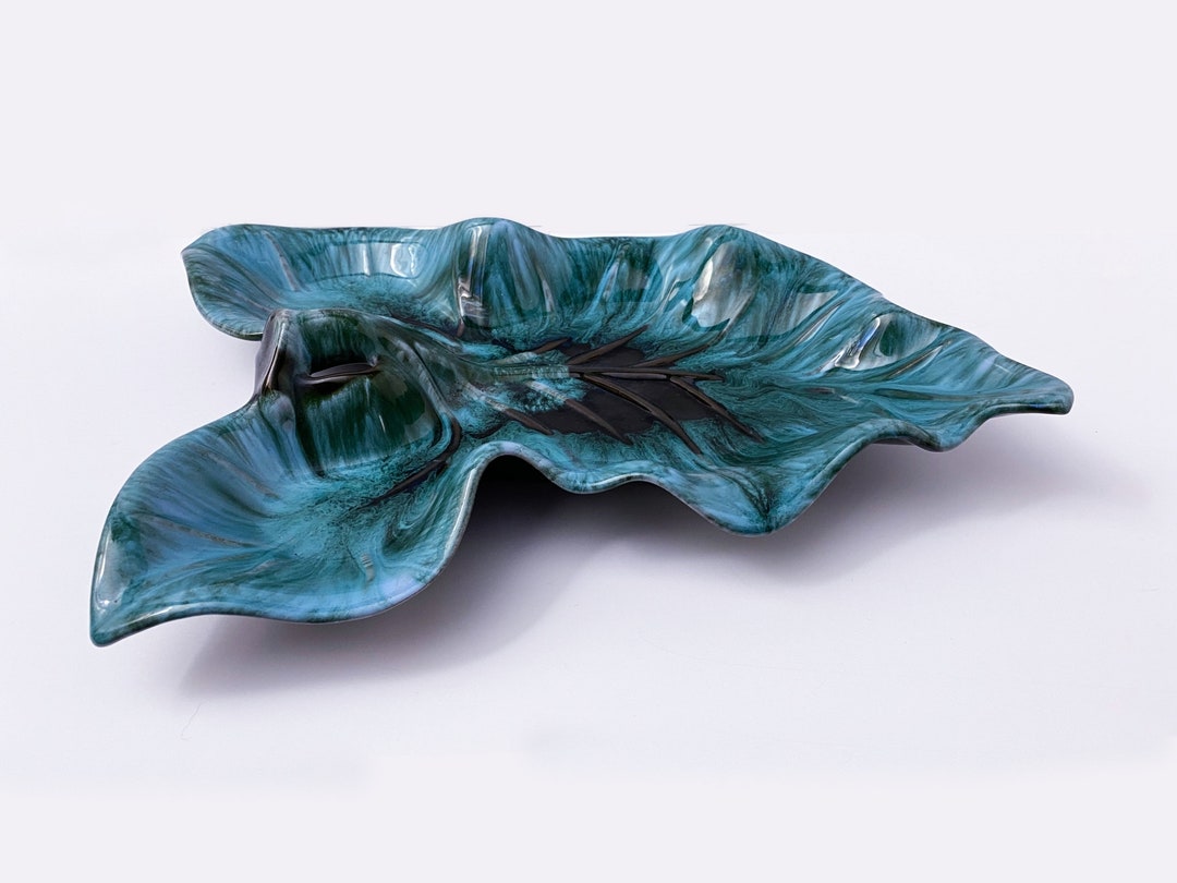 Blue Mountain Pottery Leaf Plate Bowl Serving Platter BMP Collingwood ...