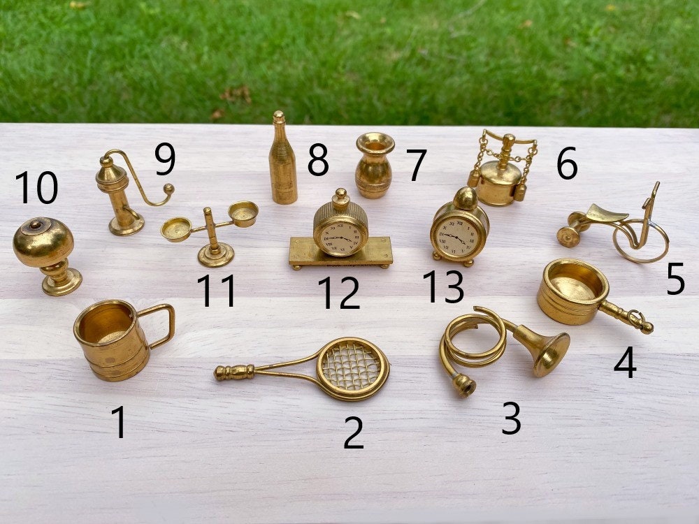 Vintage Solid Miniatures Collectible Brass Miniature Dollhouse Mini ...