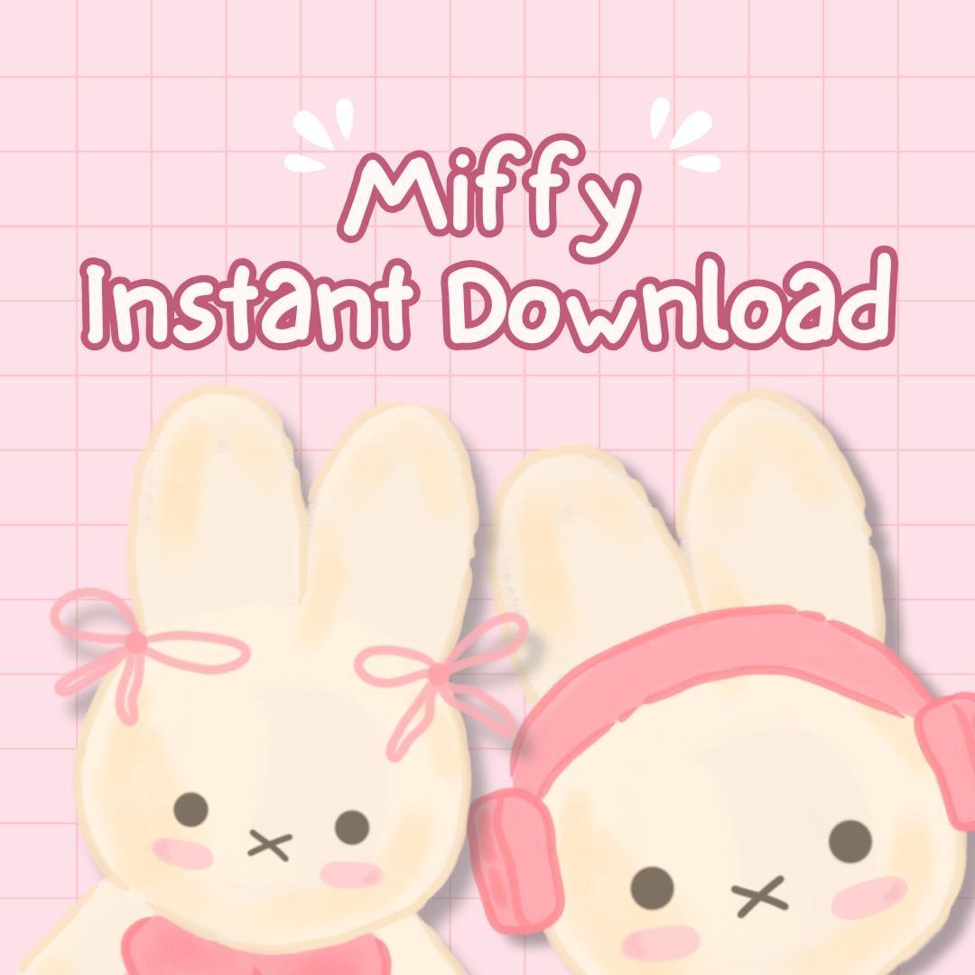 Miffy Instant Download | 5 PNG Clipart Set | Cute Bunny Digital ...