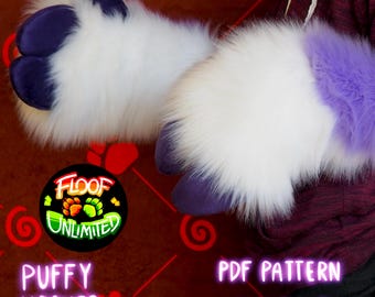 DIY Fursuit Feline Puffy Paws - PDF Handpaw Pattern by Floof Unlimited ...