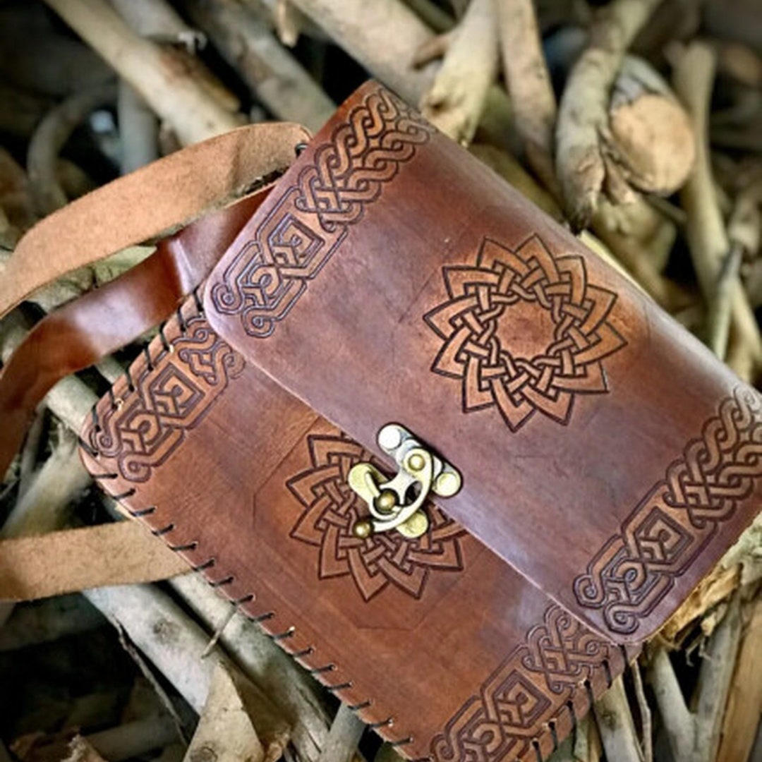 Women's Brown Genuine Handmade Leather Bag Purse 20x22 Cm - Etsy