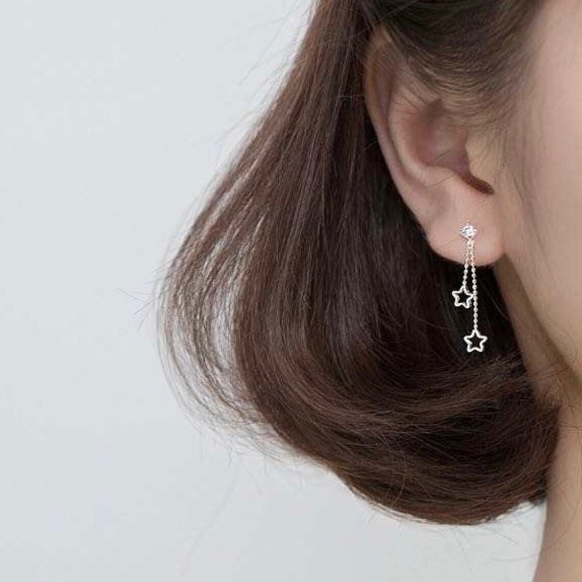 925 Sterling Silver Stars Dangle Drop Earrings Celestial - Etsy