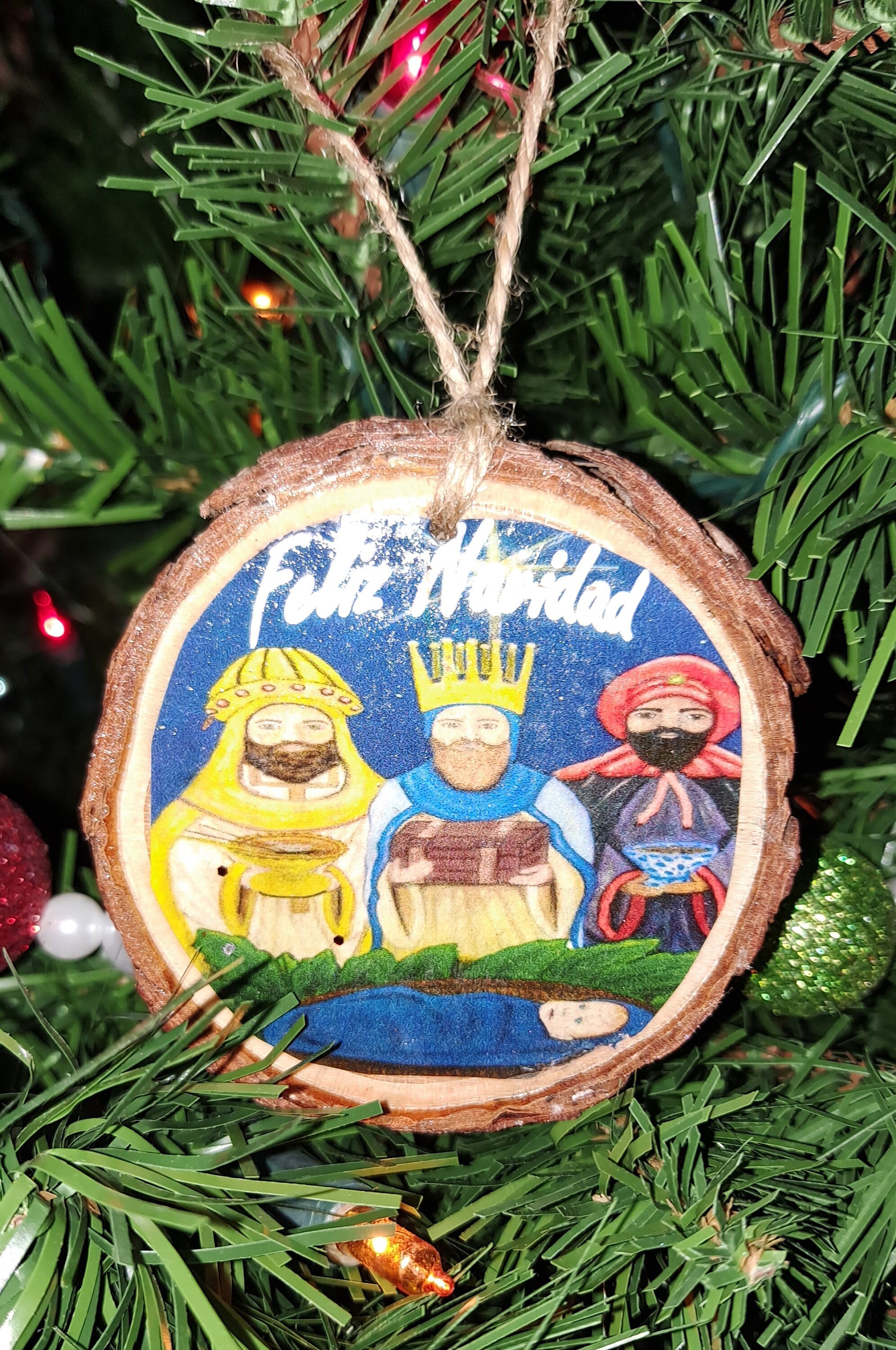 Puerto Rico Christmas Tree Ornaments, Handmade Wood Old San Juan Art ...