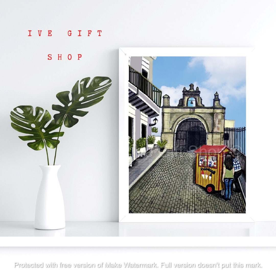 Puerto Rico Wall Art Decor, Puerto Rican Artist Piraguero Print, Snow ...