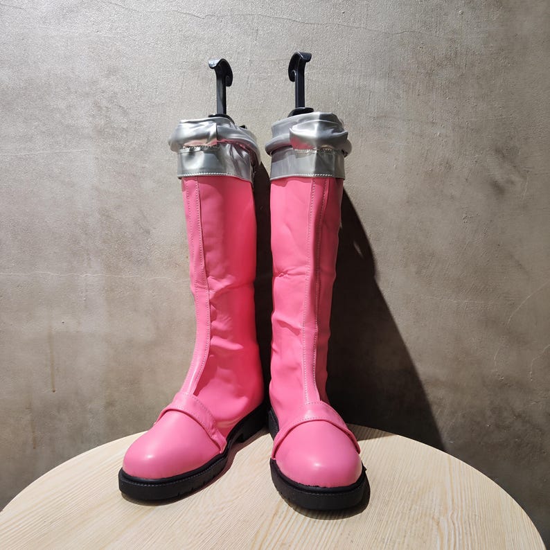 Pink Ranger Shoes Cosplay Women Boots Pink Custom Made - Etsy