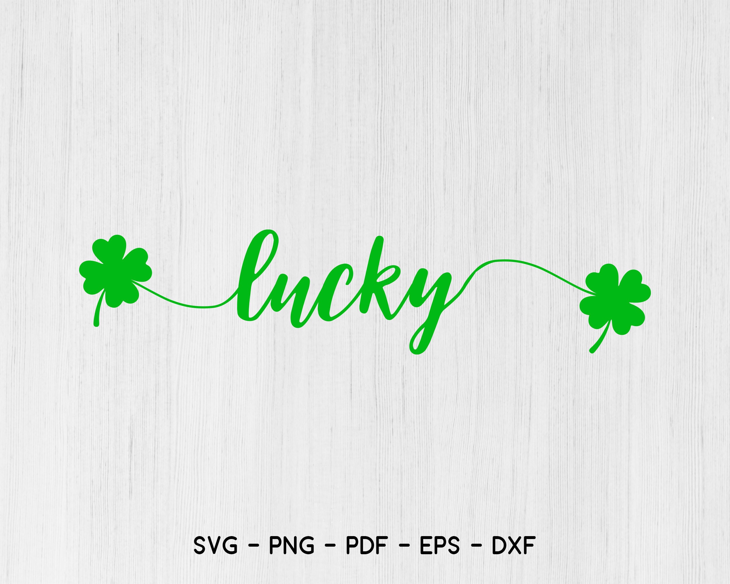 Lucky Shamrock SVG St Patricks Day SVG Lucky SVG Digital - Etsy