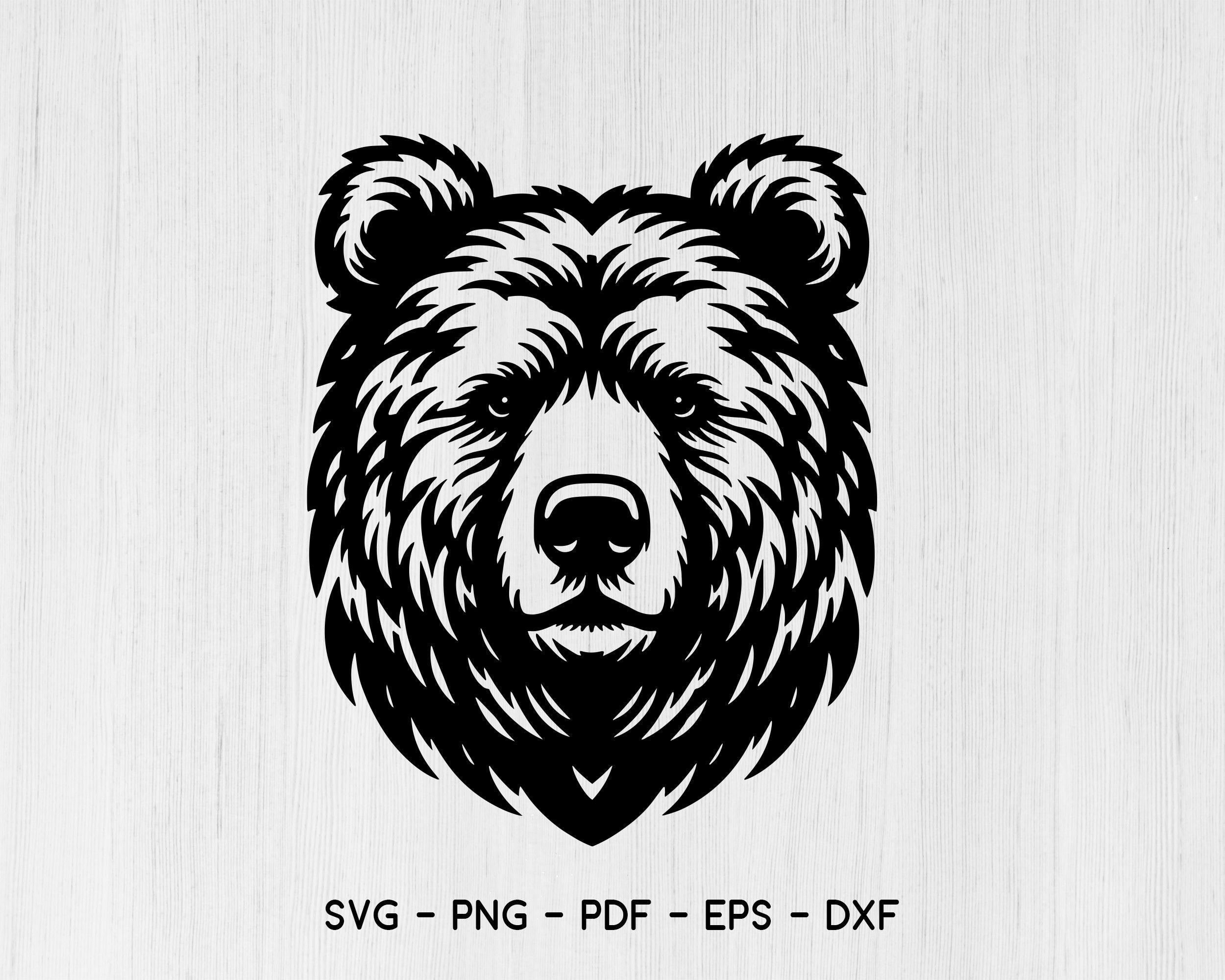 Bear Svg, Bear Silhouette, Dad Bear Svg, Mama Bear Svg, Bear Head Svg ...