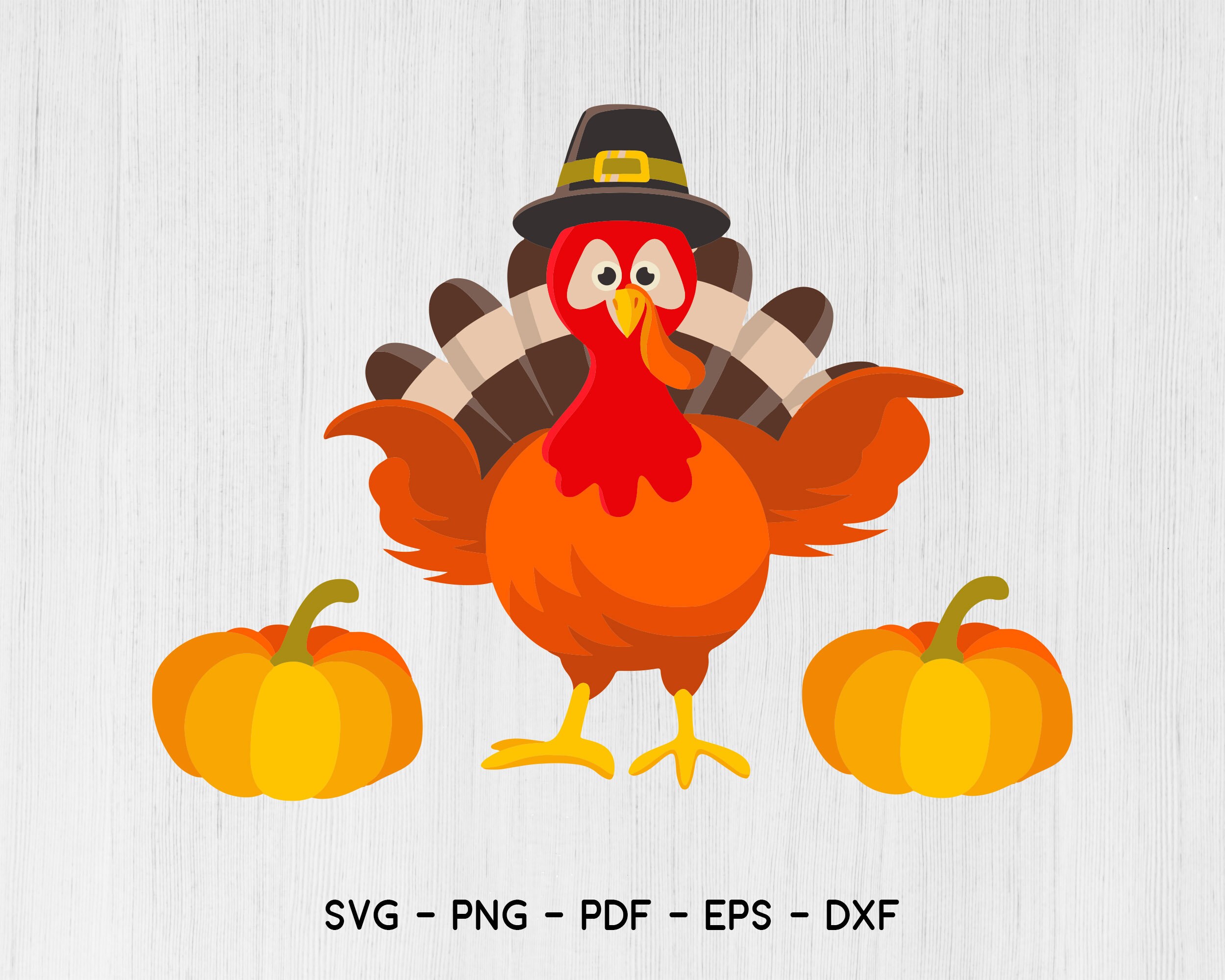 Turkey Svg,thanksgiving Svg, Dxf, Eps, Png, Fall Cut Files, Cute Turkey ...