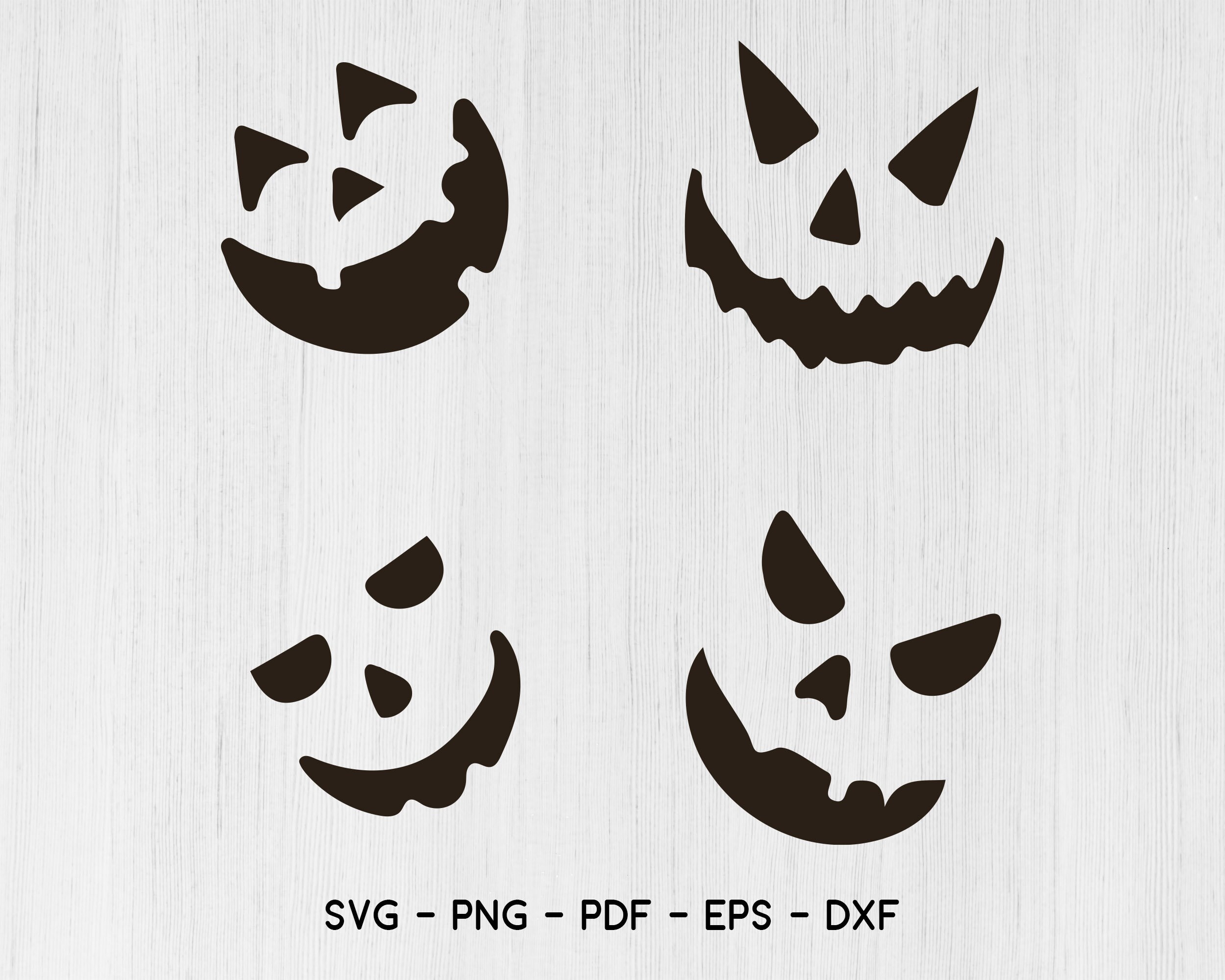 Pumpkin Face Svg, Jack O Lantern Faces, Cute Halloween Faces, Funny ...