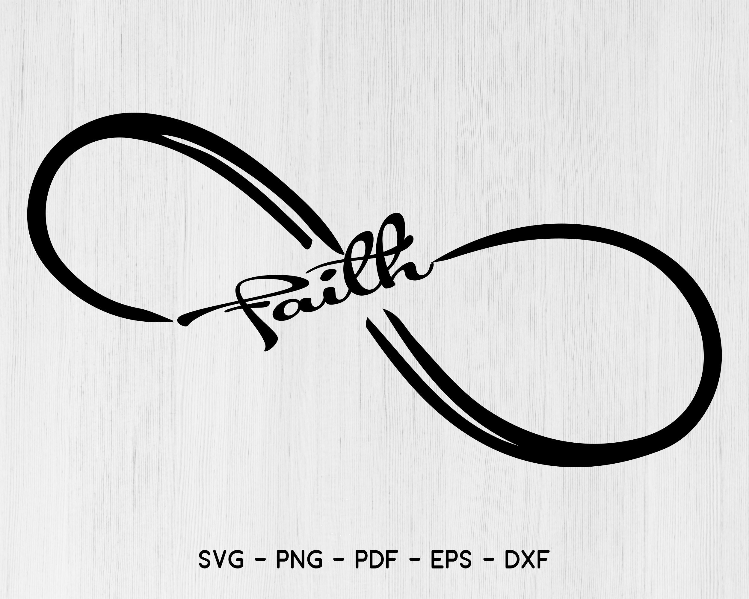 Faith Cross in Cursive Svg,png,eps,dxf,pdf,religious Svg,cross Svg ...