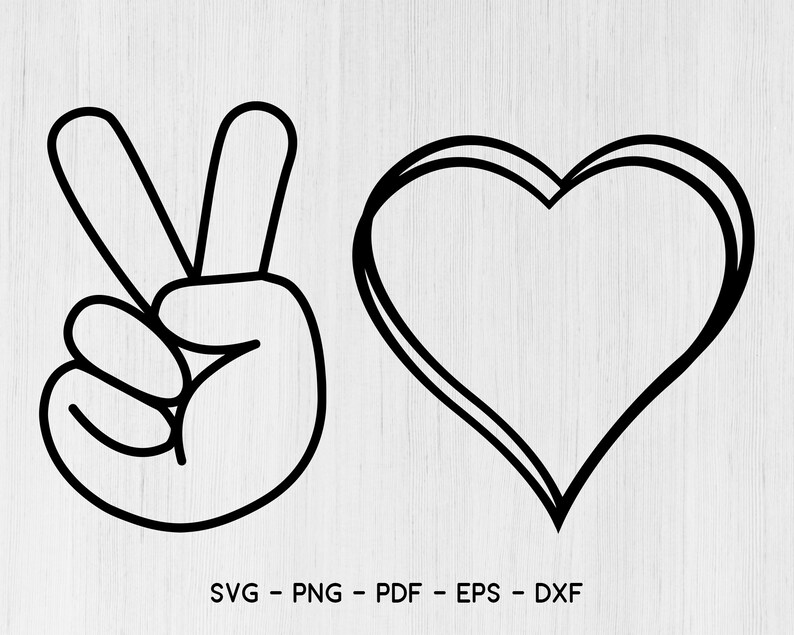 Peace and Love SVG File Peace Sign SVG Files for Cricut | Etsy