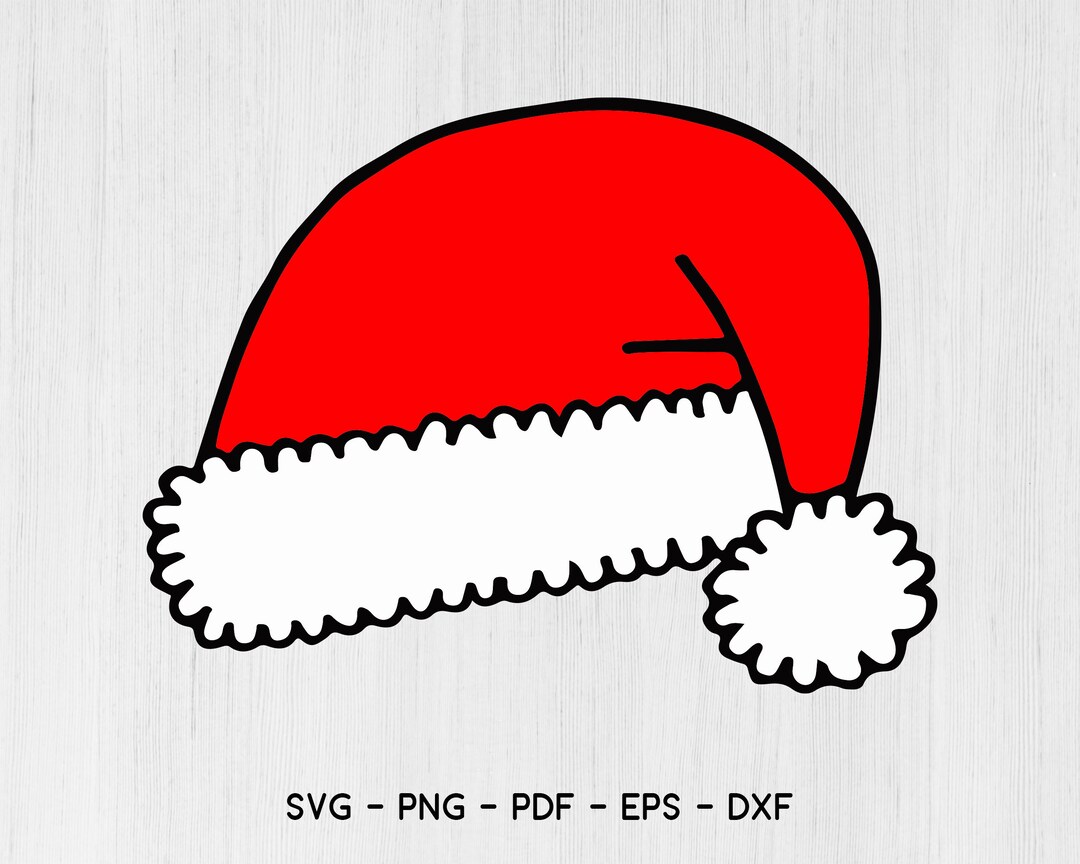 Santa Hat SVG / Red Hat Silhouette / Santa Ho Ho Ho Vector / Christmas ...