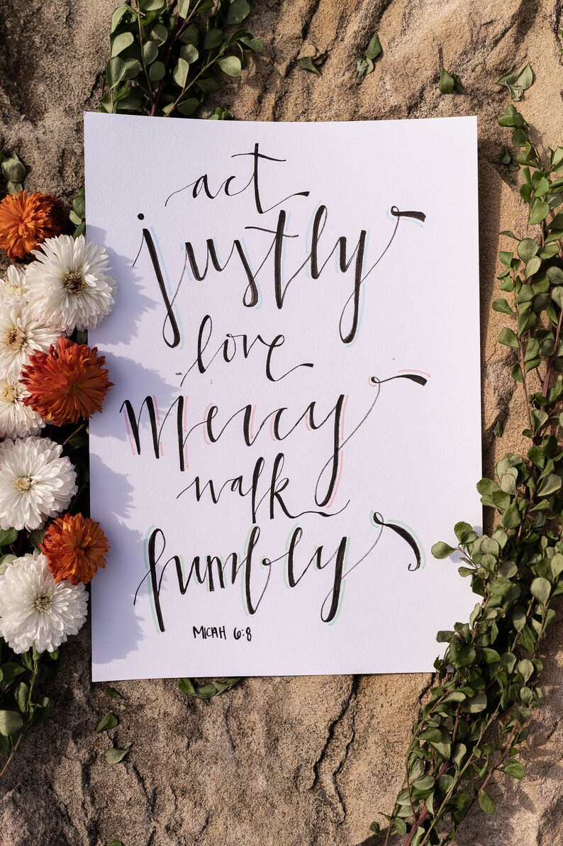 Customizable Hand-lettered Scripture Print - Etsy