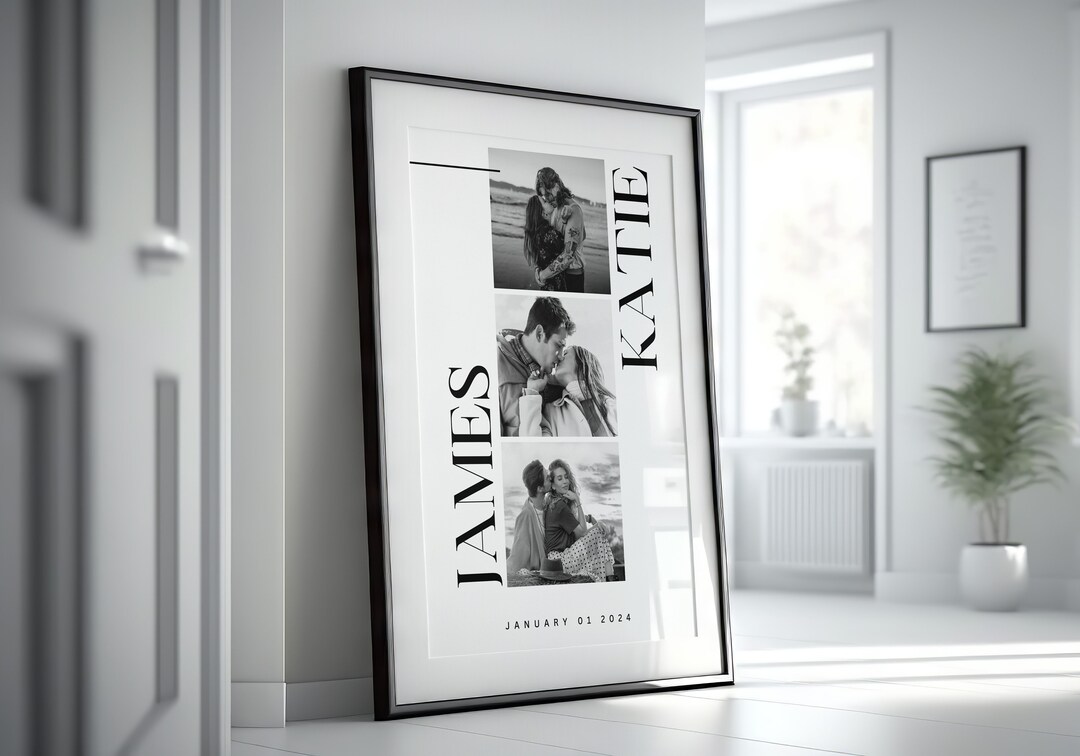 Custom Print, Photo Collage Template, A3 Editable Photo Grid, Gift for ...