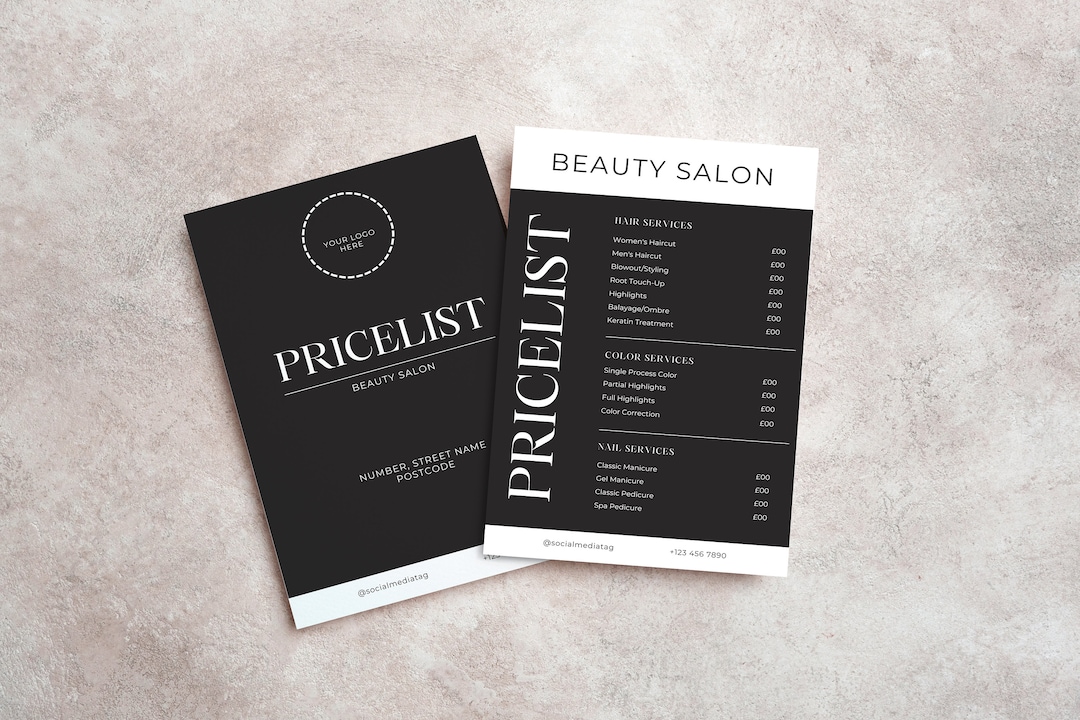A5 Pricelist, DIY Flyer Template Design, Price Sheet, Pricelist Flyer ...