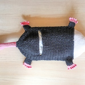 Possum Christmas Stocking Crochet Opossum, Holiday Stocking Possum Bag ...