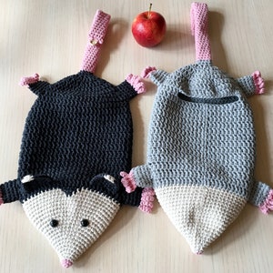 Possum Christmas Stocking Crochet Opossum, Holiday Stocking Possum Bag ...