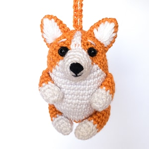 Crochet Corgi Car Mirror Hanging Accessory Dog, Schnauzer Rear View ...