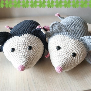 Possum Christmas Stocking Crochet Opossum, Holiday Stocking Possum Bag ...