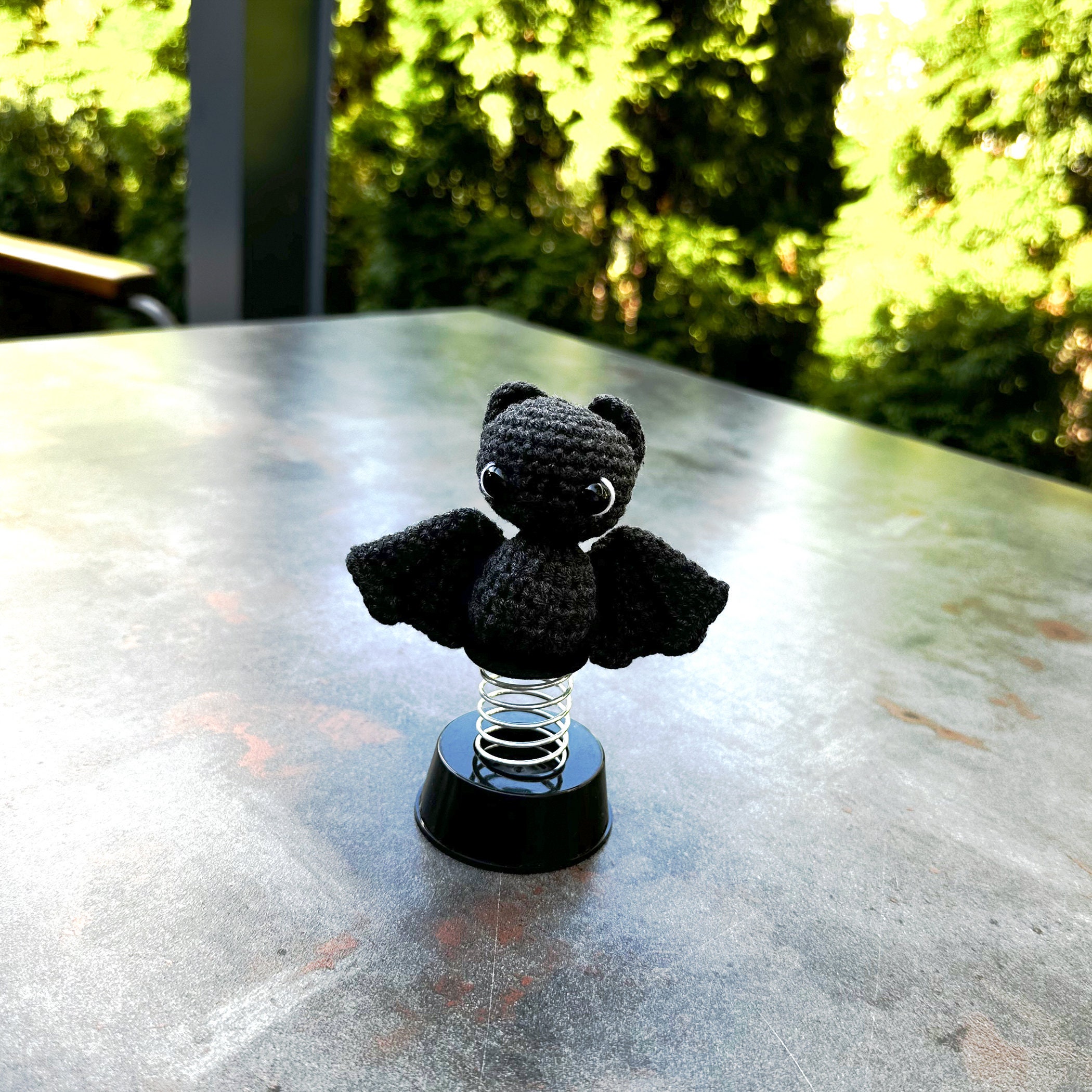 Crochet Bat Car Decor Dashboard Bobblehead, Goth Car Interior - Etsy