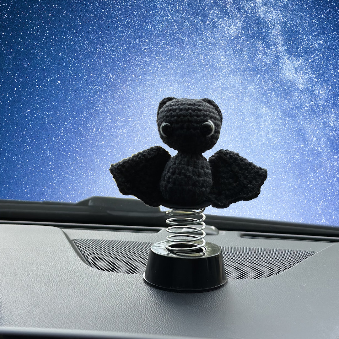 Crochet Bat Car Decor Dashboard Bobblehead, Goth Car Interior - Etsy UK
