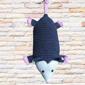 Possum Christmas Stocking Crochet Opossum, Holiday Stocking Possum Bag ...