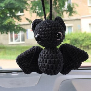 Crochet Bat Car Decor Dashboard Bobblehead, Goth Car Interior - Etsy