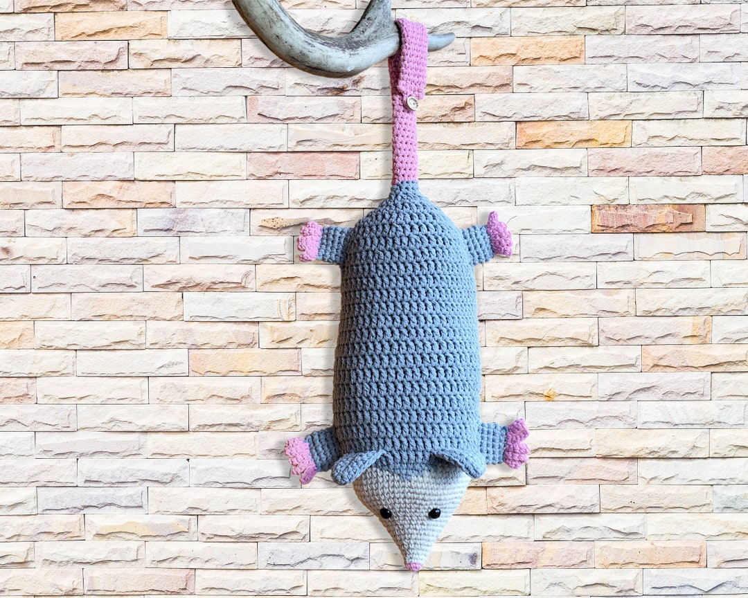 Possum Christmas Stocking Funny Crochet Possum Bag Holder, Opossum ...