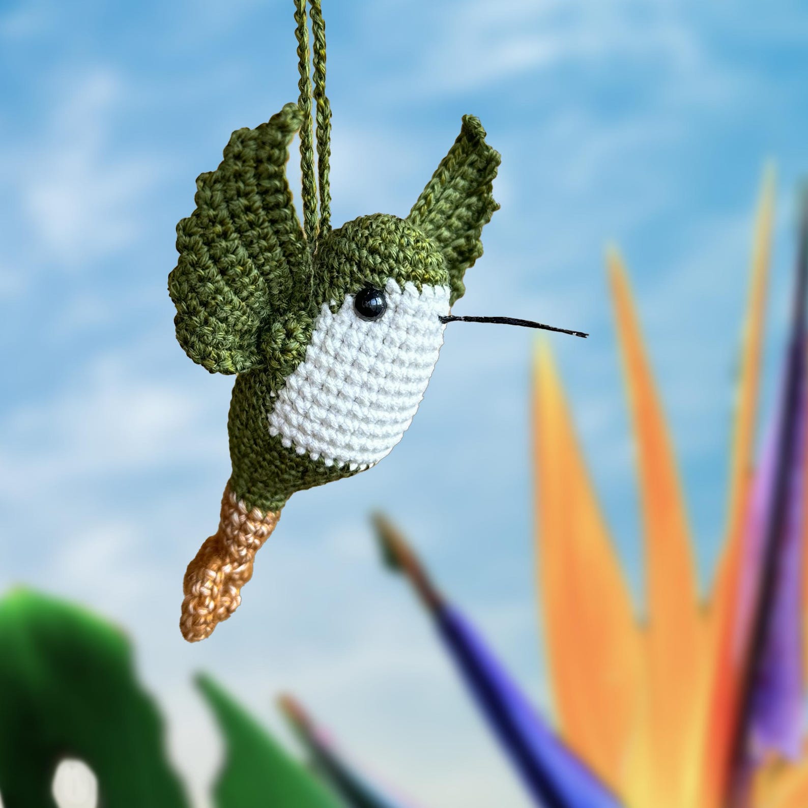Hummingbird Car Accessory Rearview Mirror Hanger, Humming Bird Ornament ...