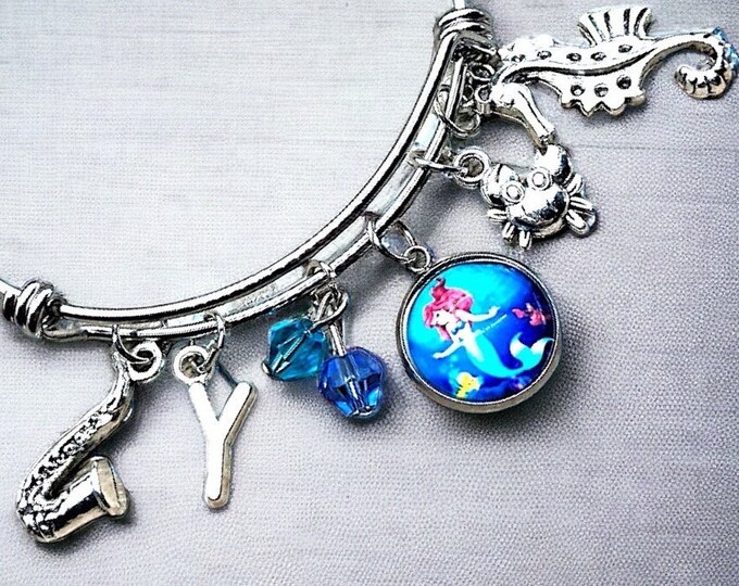 Ariel Charm Bracelet ~ the Little Mermaid ~ Princess Bracelet ~ Mermaid ...