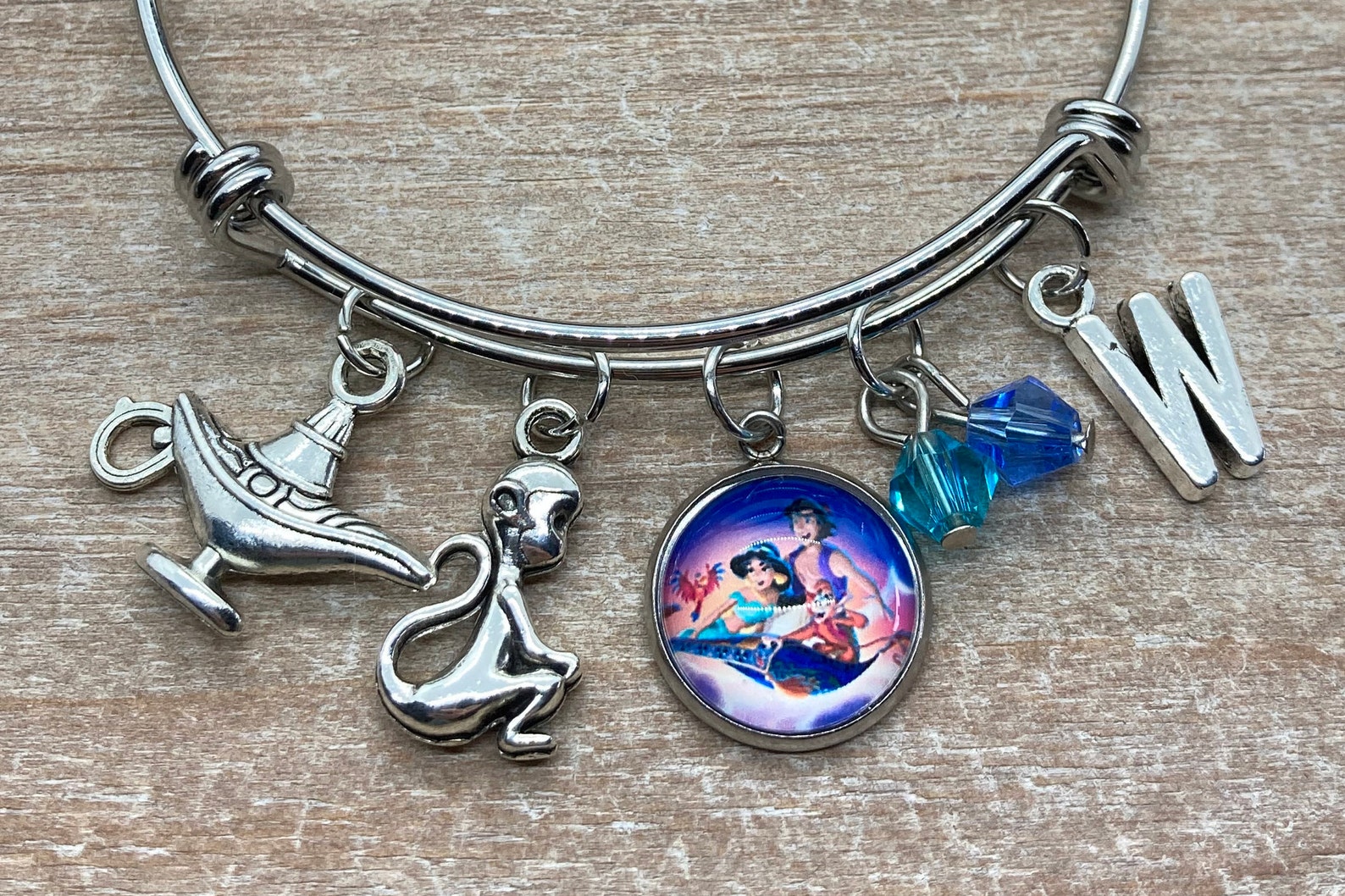 Princess Jasmine Charm Bracelet Disney Aladdin Themed Bracelet Princess ...